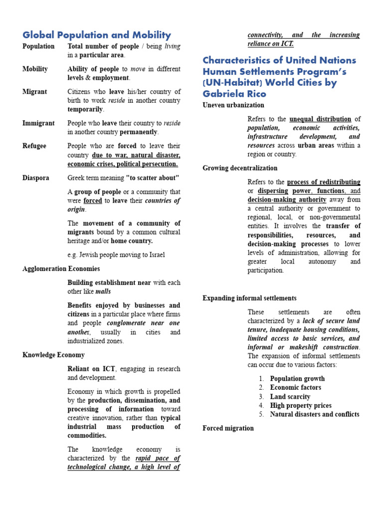 Soc Sci Notes Chapter 5 | PDF | Cost Of Living | Human Migration