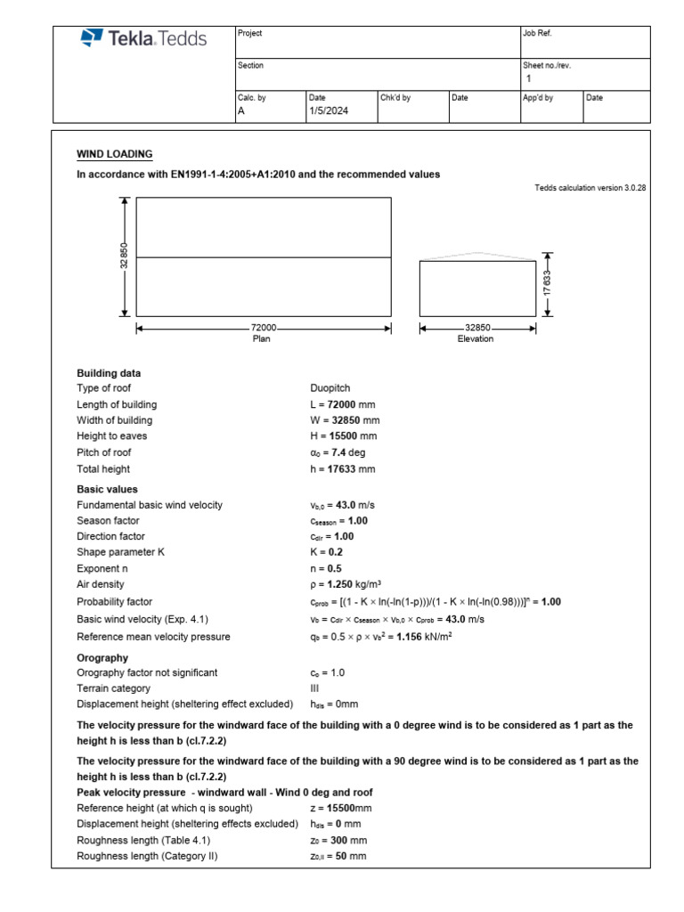 Wind Loading (EN1991) Model Higher Full Size | PDF | Windward And ...
