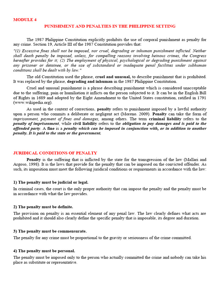 Module 4 | PDF | Eighth Amendment To The United States Constitution ...
