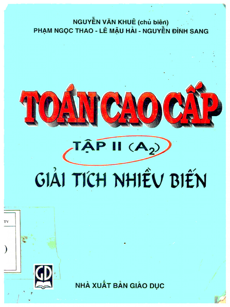 123doc Toan Cao Cap Tap 2 A2 Giai Tich Nhieu Bien | PDF