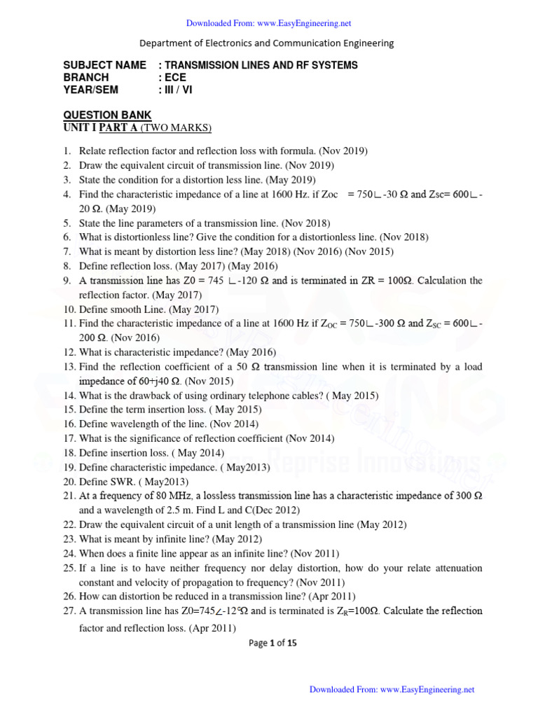 EC8651 QB IQ - by WWW - EasyEngineering.net QB IQ 1 | PDF ...