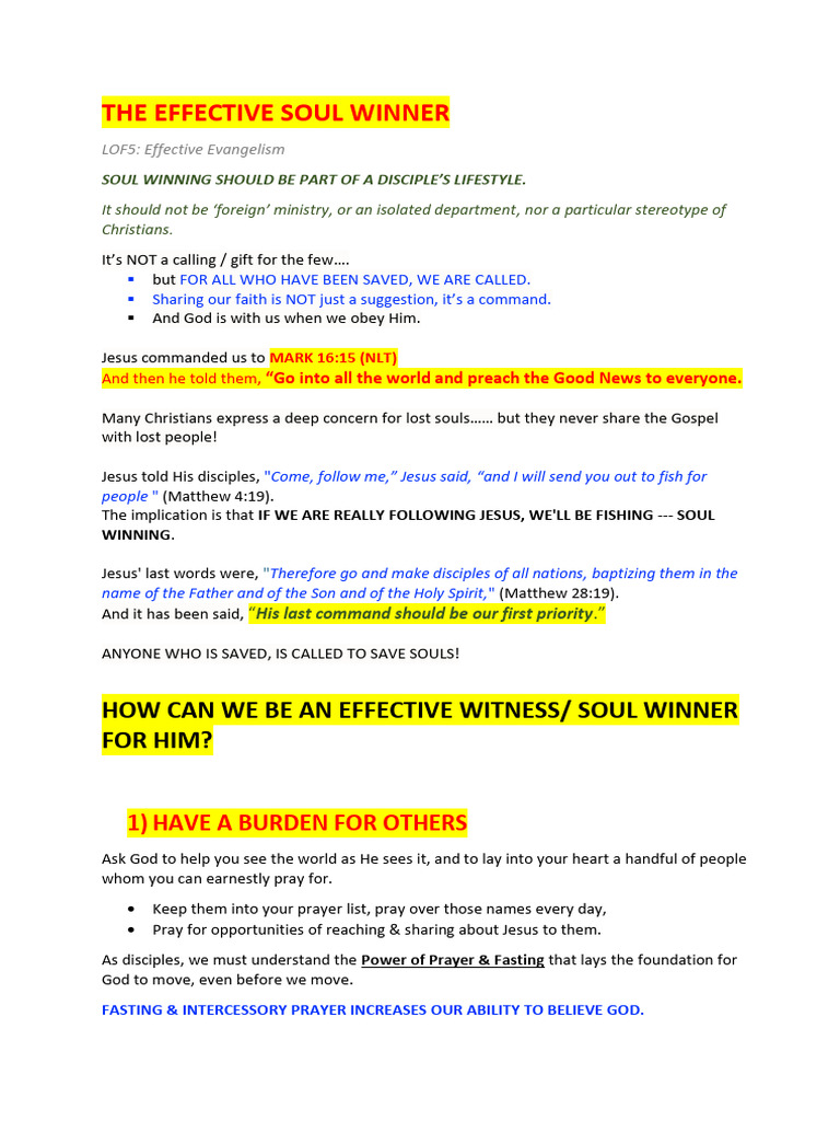 Lof5+ +the+Effective+Soul+Winner | PDF | Jesus | Gospel Of Matthew