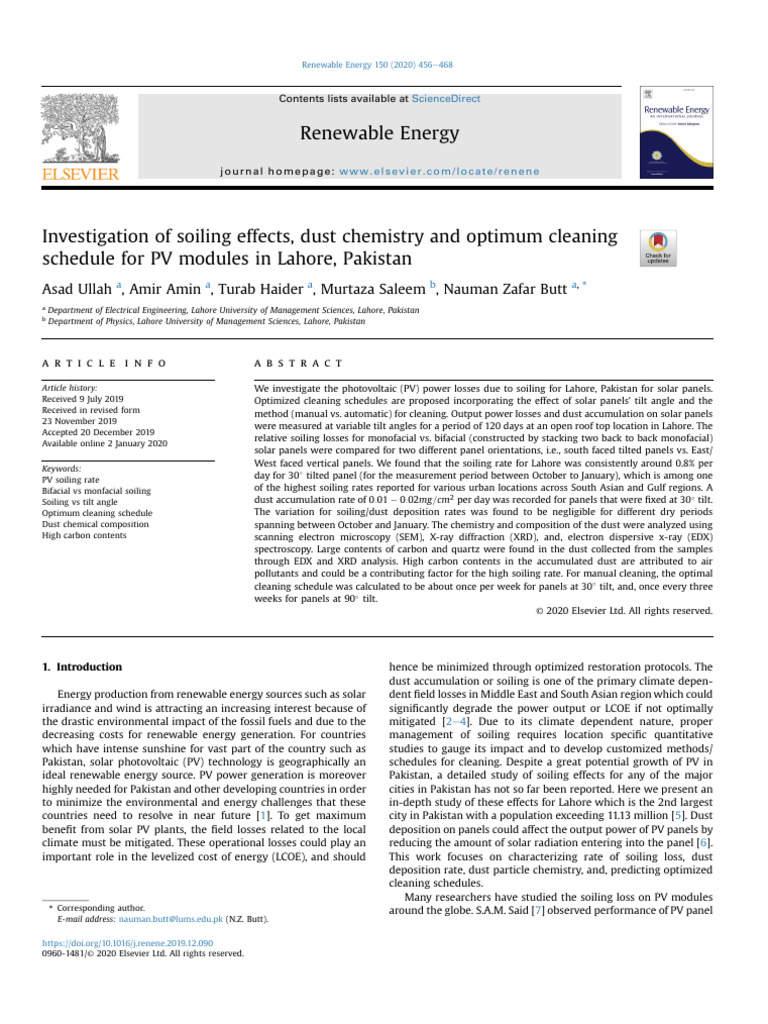01 Investigation of Soiling Effects - Dust Chemistry and Optimum ...