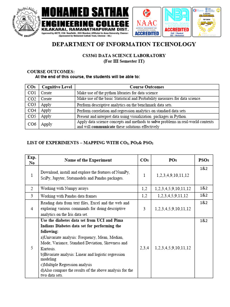 CS3361 DS Lab-2021 R | PDF | Regression Analysis | Data