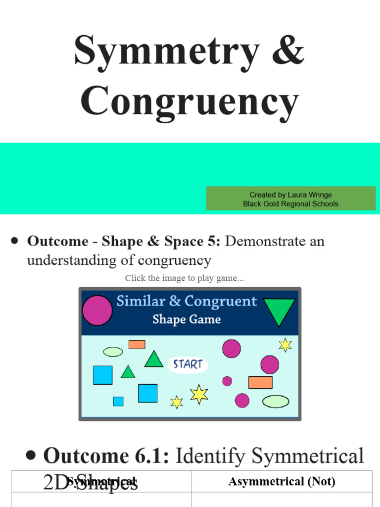 Understanding Symmetry and Congruency | PDF | Games & Activities