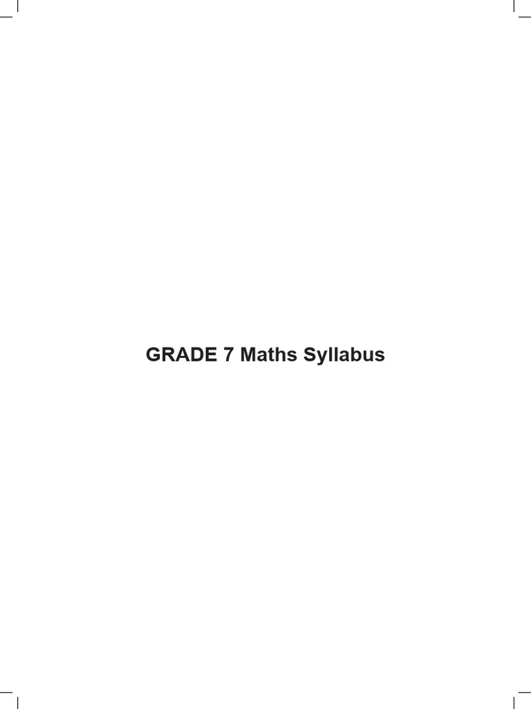 Mathematics Syllabus 7 | PDF | Area | Ratio