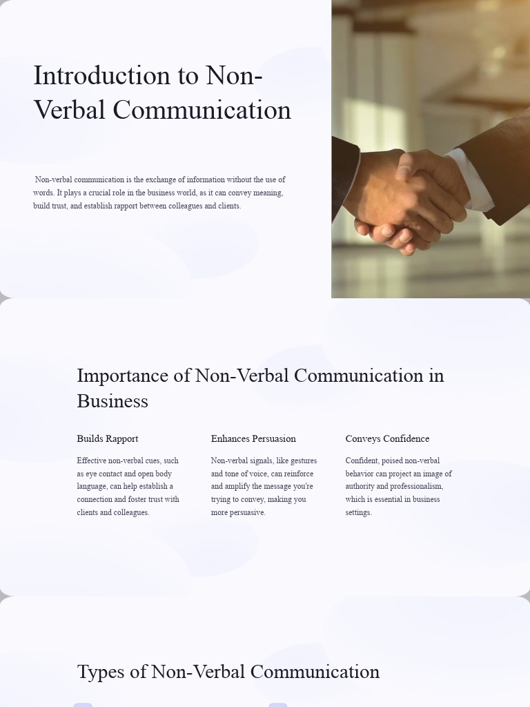 Introduction To Non Verbal Communication | PDF | Nonverbal ...