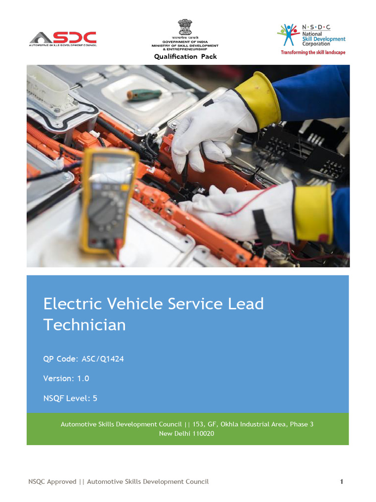 ASC - Q1424 - v1.0 - Electric Vehicle Service Lead Technician | PDF ...