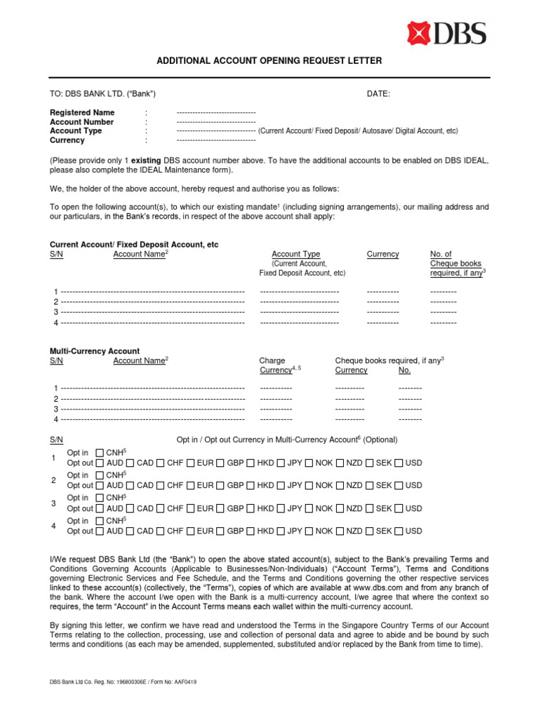 Application Form Addtl Account | PDF | Transaction Account | Deposit ...