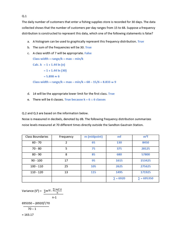 Typical Test 01 Questions - Part01 | PDF | Decibel | Statistical Theory