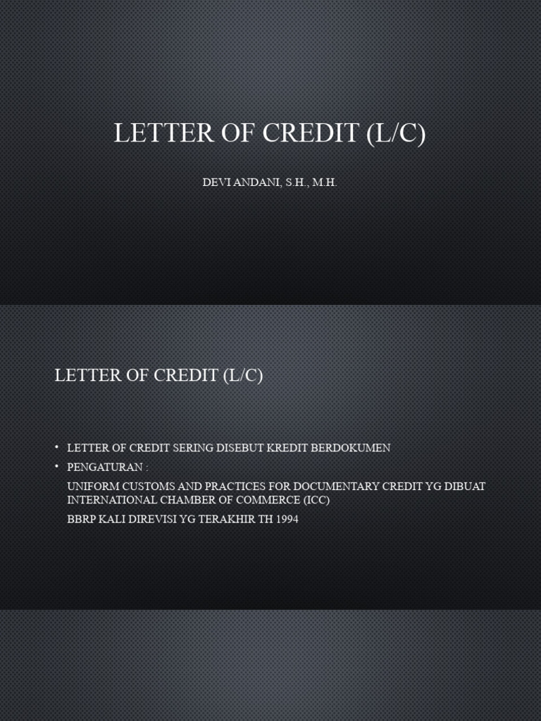 Panduan Lengkap Letter of Credit (L/C) | PDF