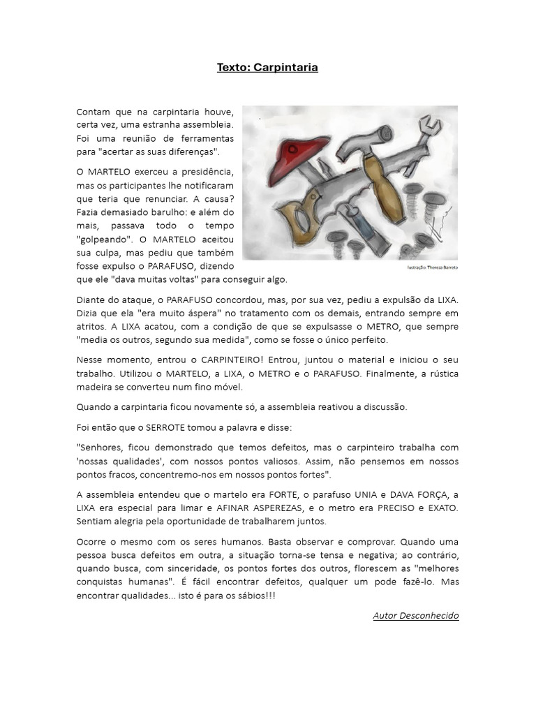 Texto Carpintaria | PDF