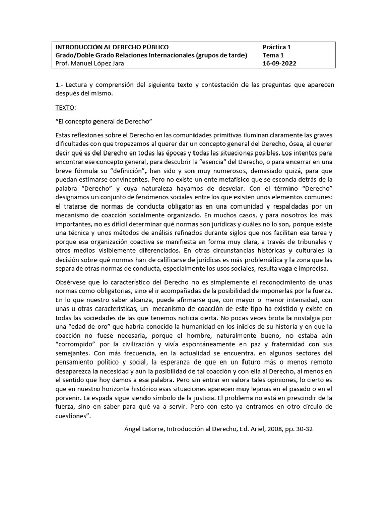 Concepto General del Derecho y Normas Sociales | PDF | Castigos | Justicia
