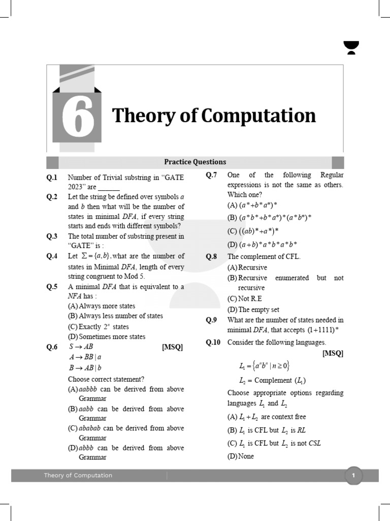 Theory of Computation | Download Free PDF | Linguistics | Computer Science