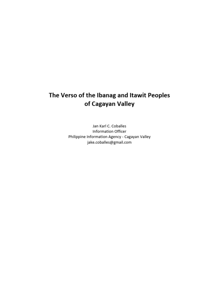 The Verso of The Ibanag and Itawit People | PDF | String Instruments