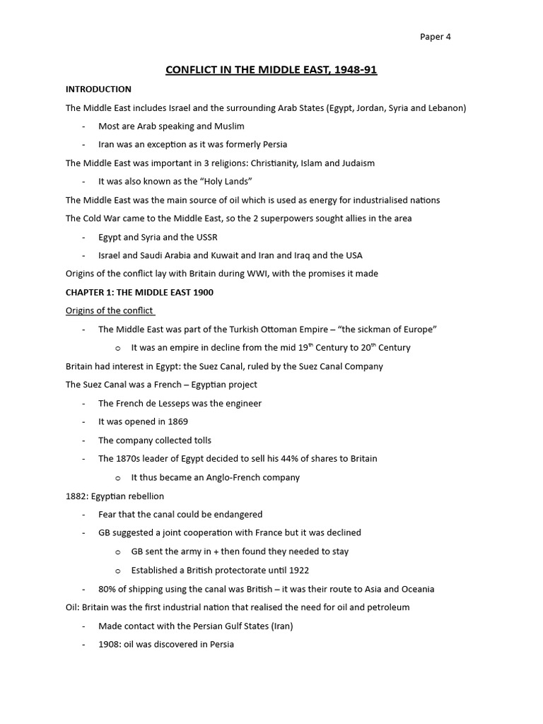 Conflict in the Middle East | PDF | Mandatory Palestine | Suez Crisis