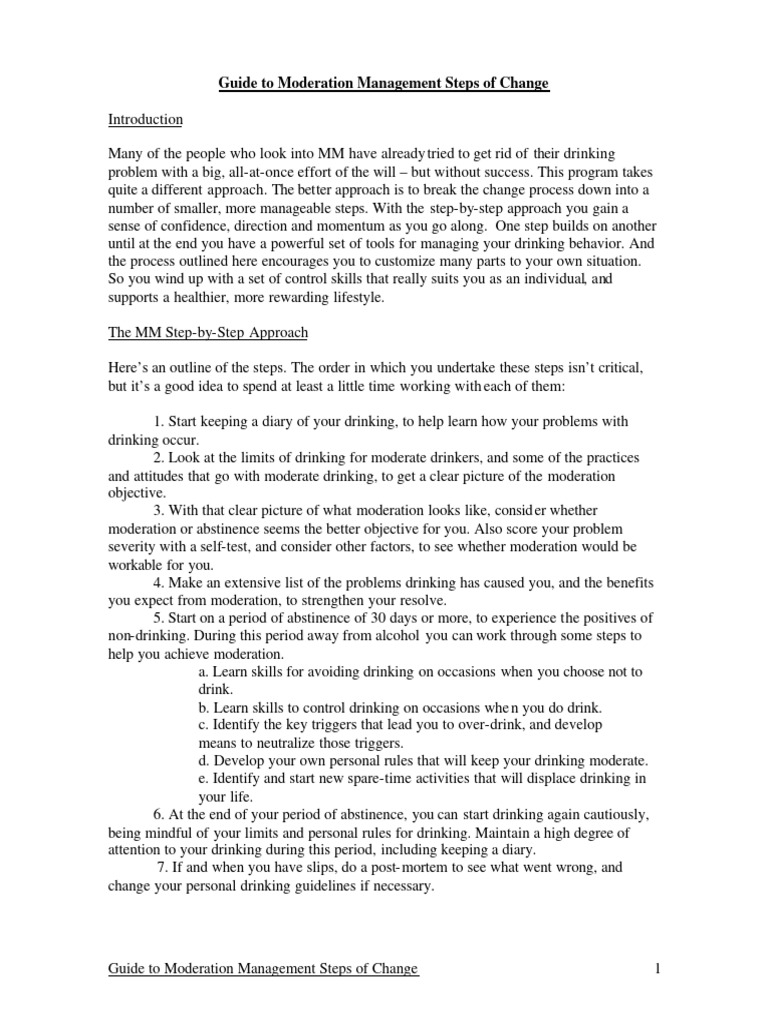 Moderation Management Guide | PDF | Alcoholism | Alcoholic Beverages