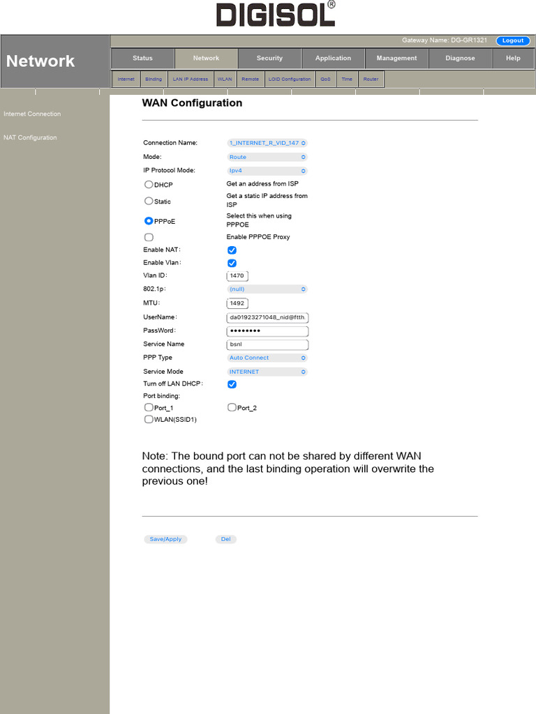 DG-GR1321 | PDF | Ip Address | Computer Network