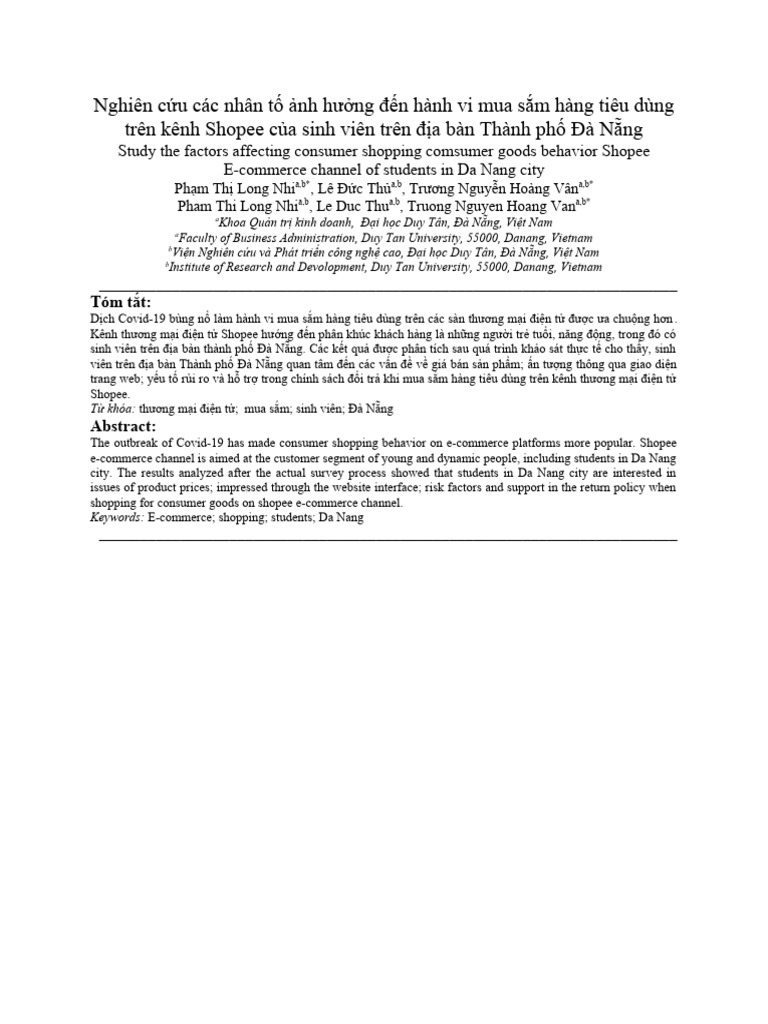 Tóm tắt NCKH cấp Trường -2022 | PDF