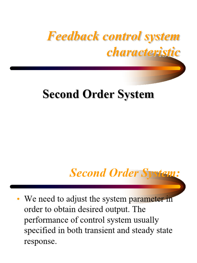 Second Order System Control Dynamics | PDF | Damping | Electronic ...