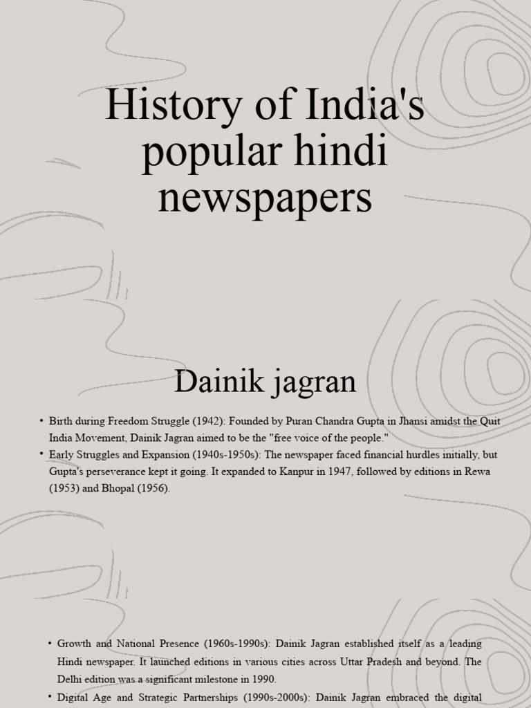 History of India's Popular Hindi Newspapers | PDF | Mass Media ...