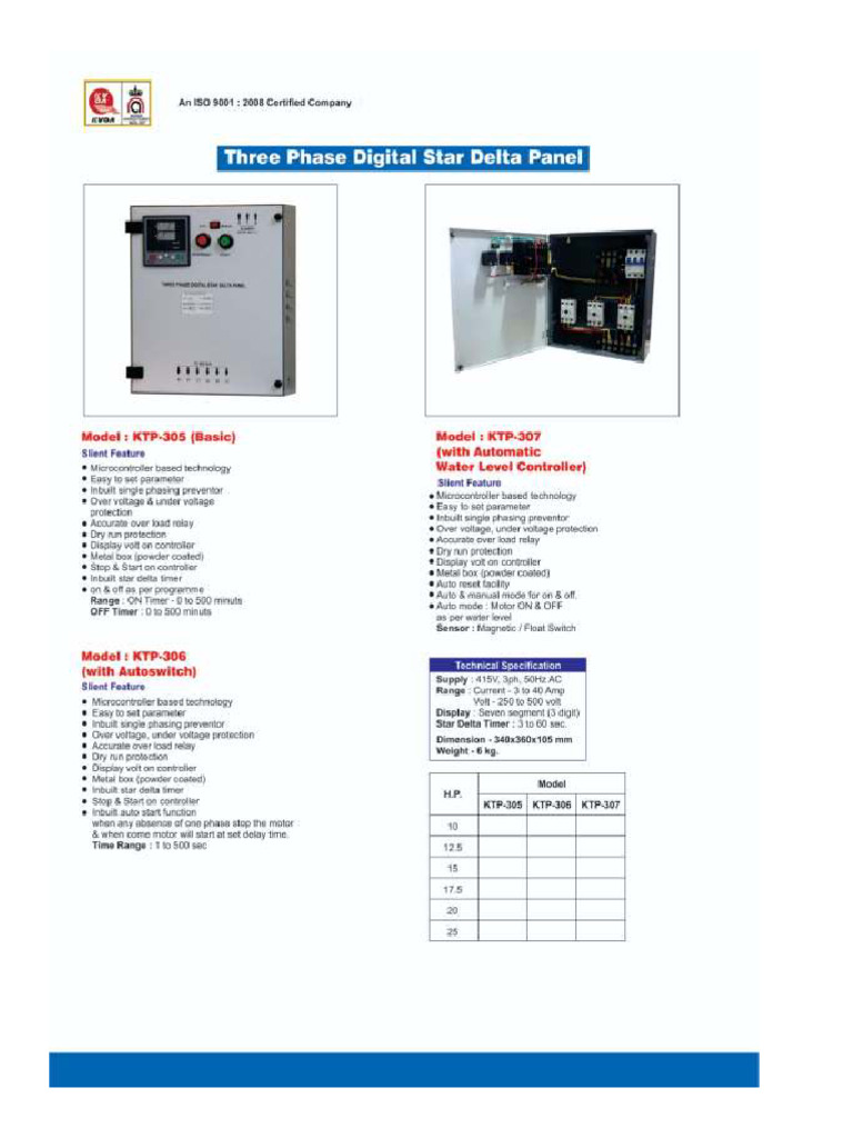 KTP-306-Digital Star Delta Panel | PDF