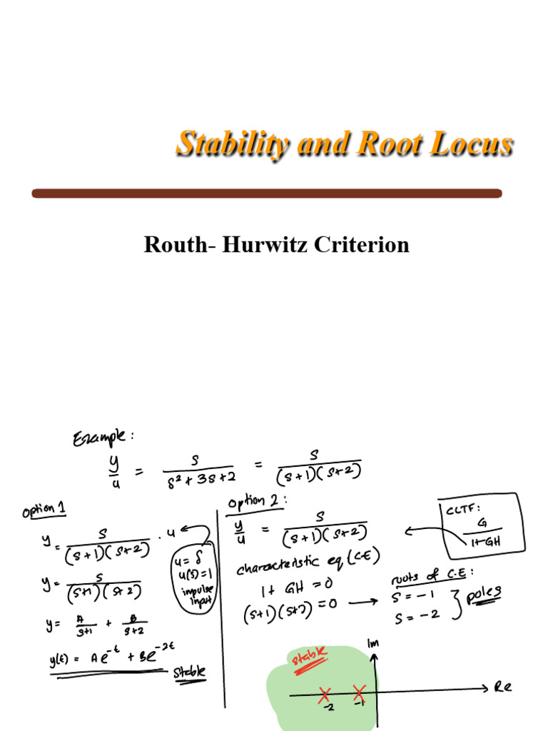 Control14 Routh - Hurwitz Criterion W Hand Written Note | PDF