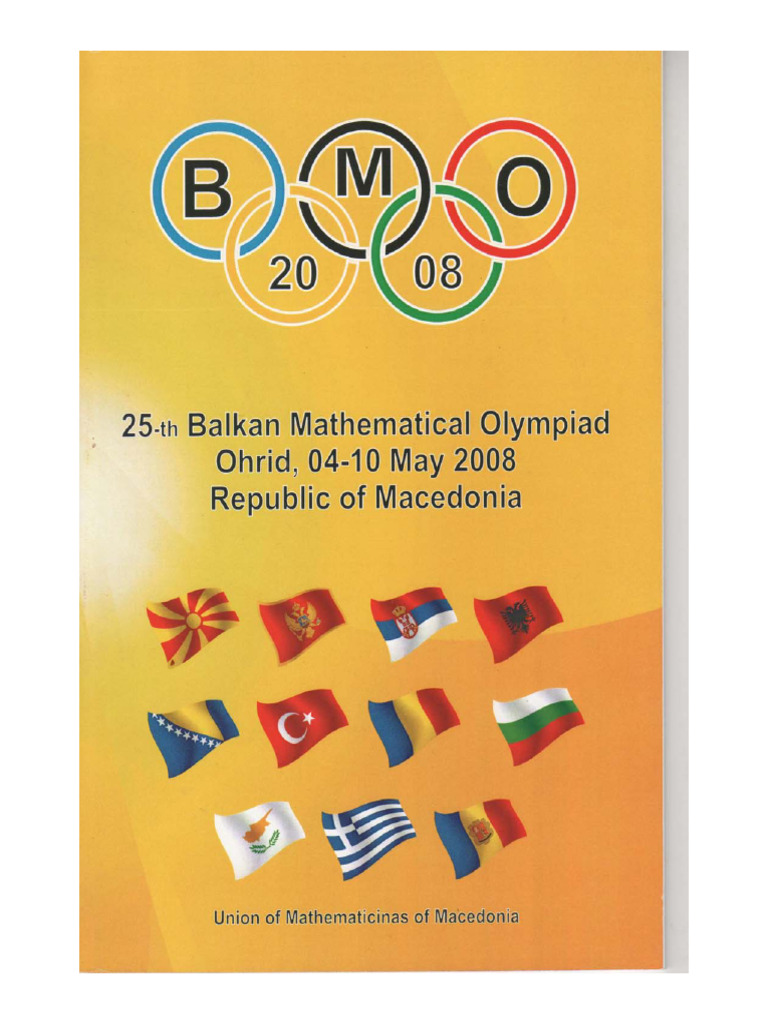 25th Balkan Mathematical Olympiad 2008 | PDF | Triangle | Mathematics