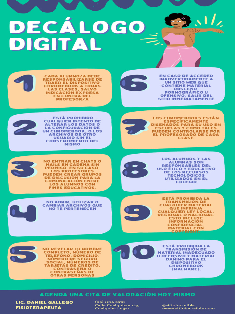 Infografia Decalogo Fisioterapia Ilustrado Azul Verde | PDF ...