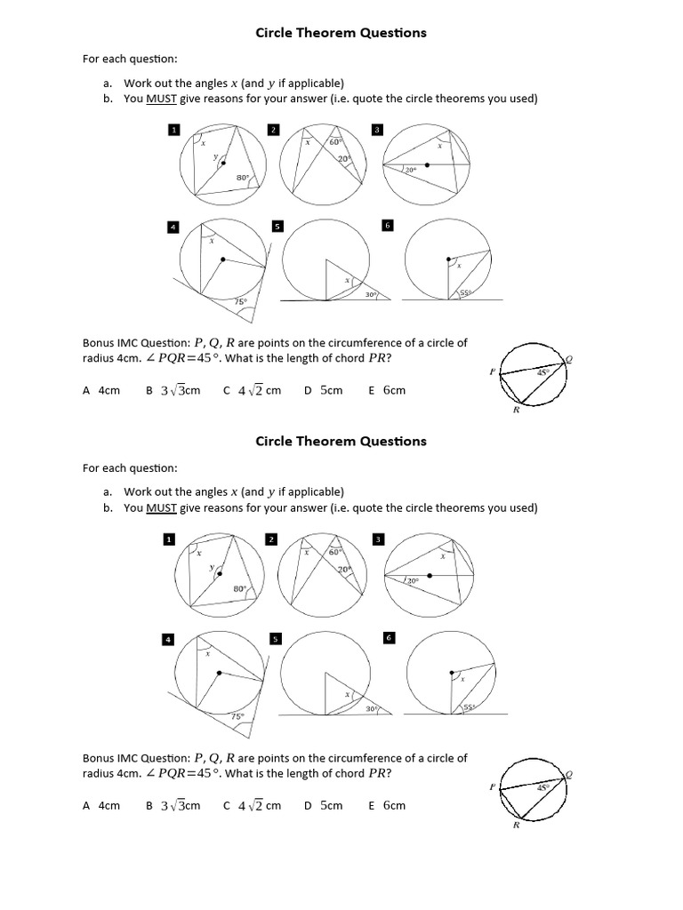 2 Basic Circle Questions | PDF | Teaching Methods & Materials | Science ...