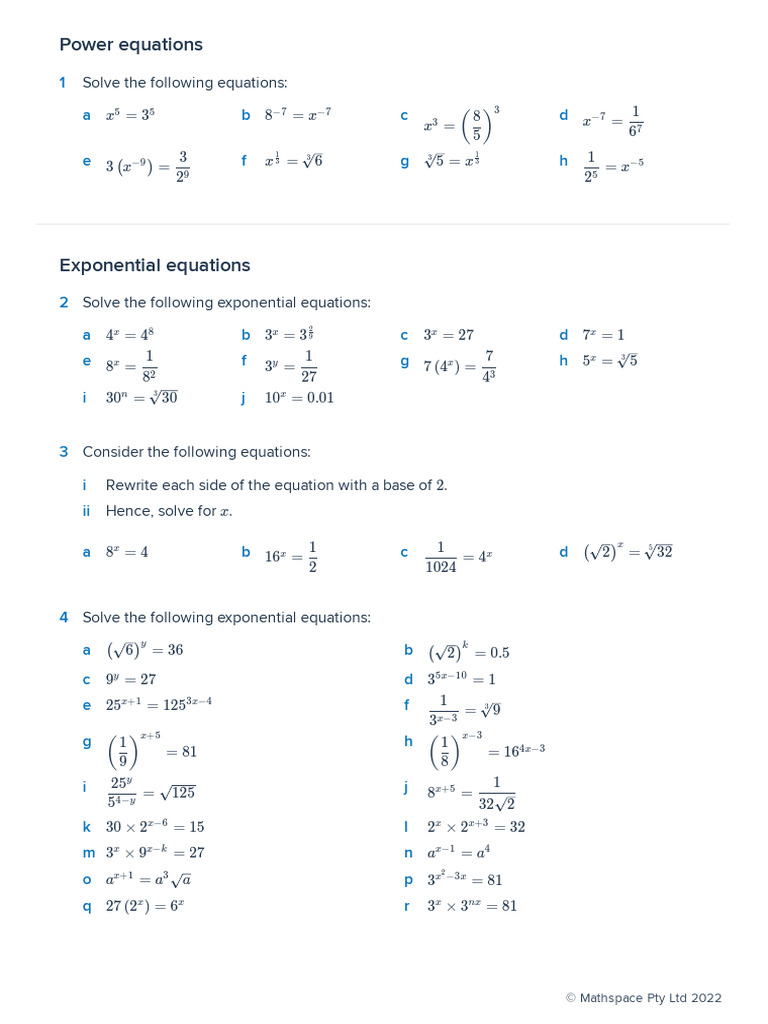 3.08 Exponential Equations - Worksheet | PDF | Logarithm | Arithmetic