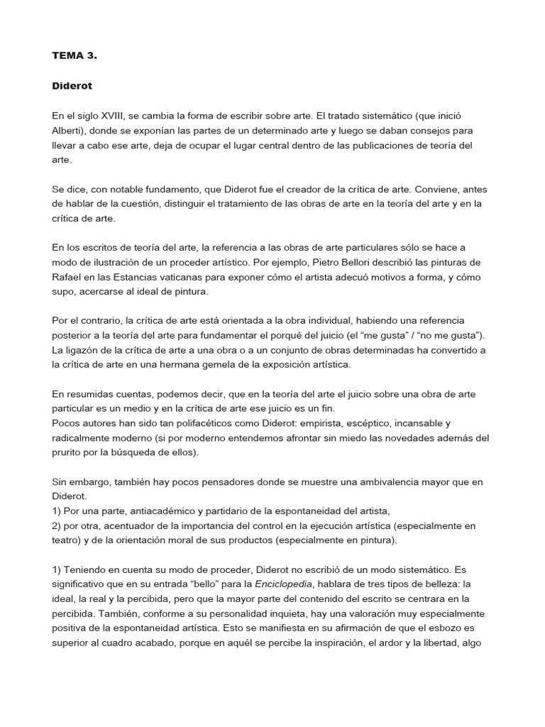 Diderot: Crítica y Teoría del Arte | PDF | Crítica de arte | Pinturas