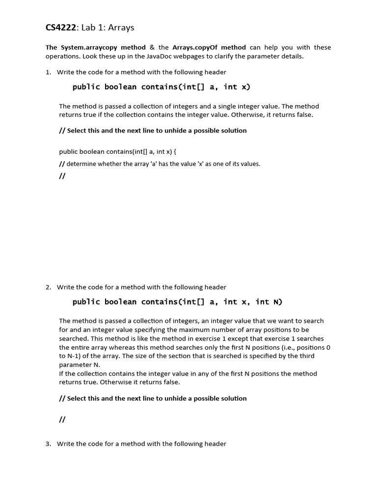 Lab2 1DArrays | Download Free PDF | Integer (Computer Science) | Boolean Data Type