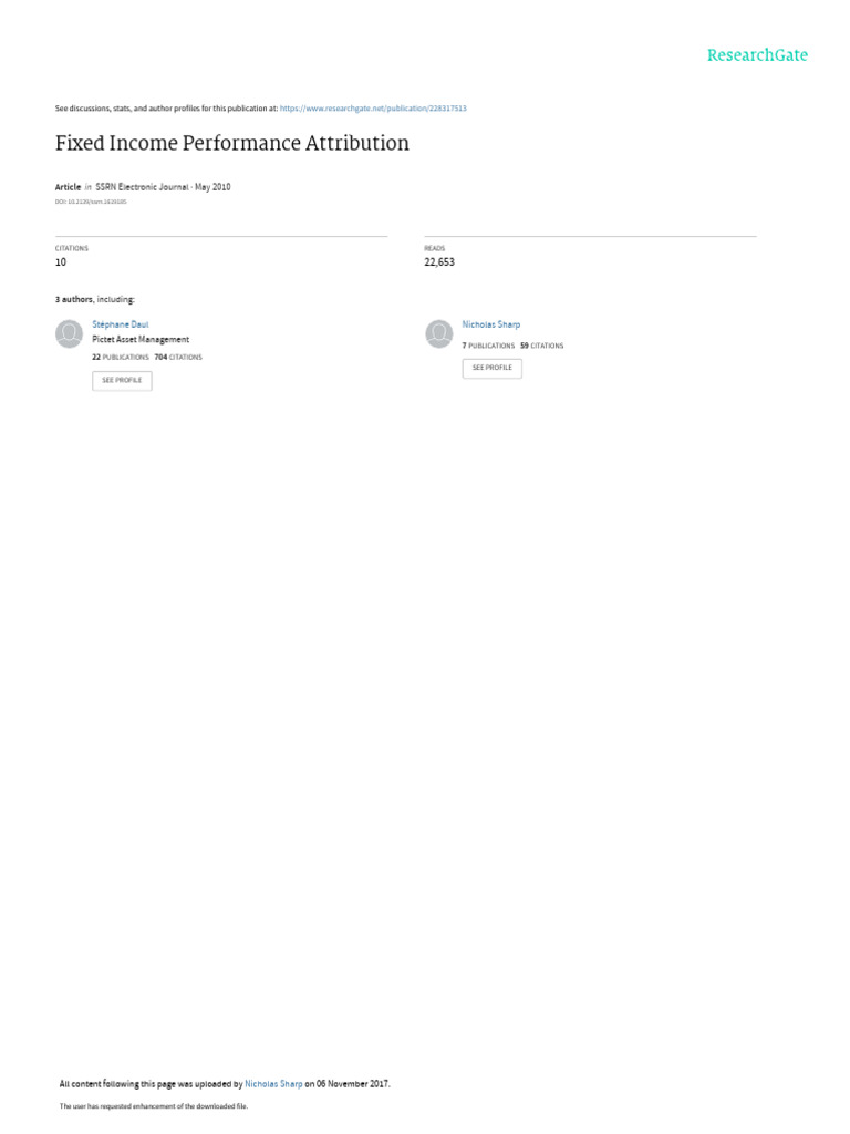Fixed Income Performance Attribution | PDF | Bond Duration | Bonds (Finance)