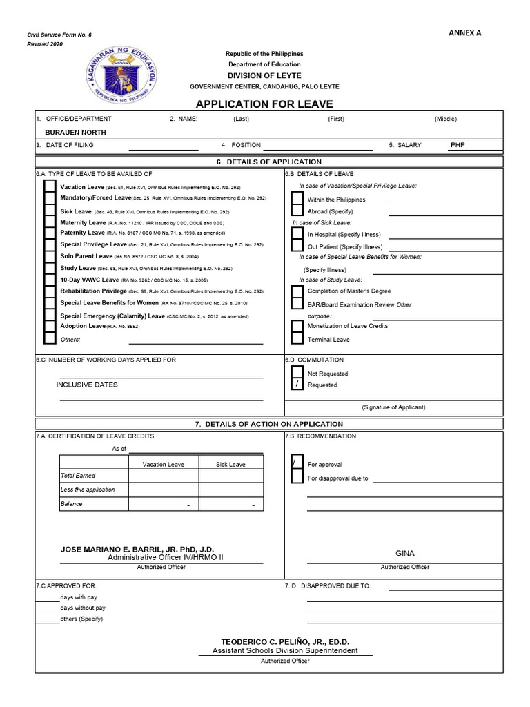 Form 6 | Download Free PDF | Parental Leave | Sick Leave