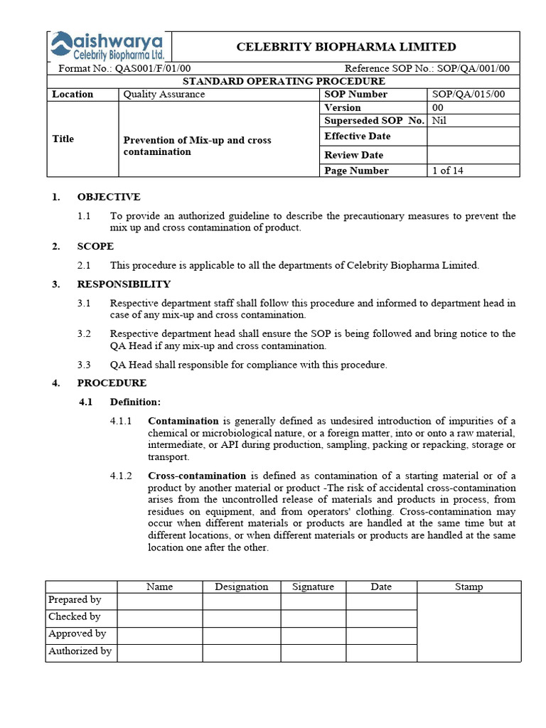 Sop Qa 015 | PDF | Quality Assurance | Door
