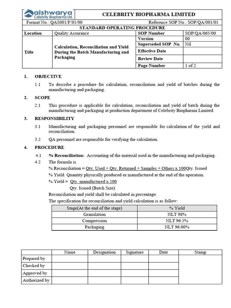 Sop Qa 066 Pdf Quality Assurance Packaging And Labeling