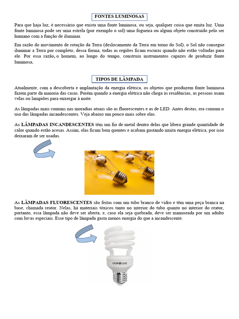 Prova - Cap 3 Ciências - Ana Clara | PDF | Luz | Sistema visual