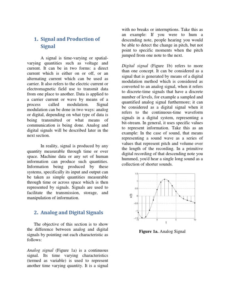 Understanding Signals: Analog vs Digital | PDF | Discrete Fourier ...