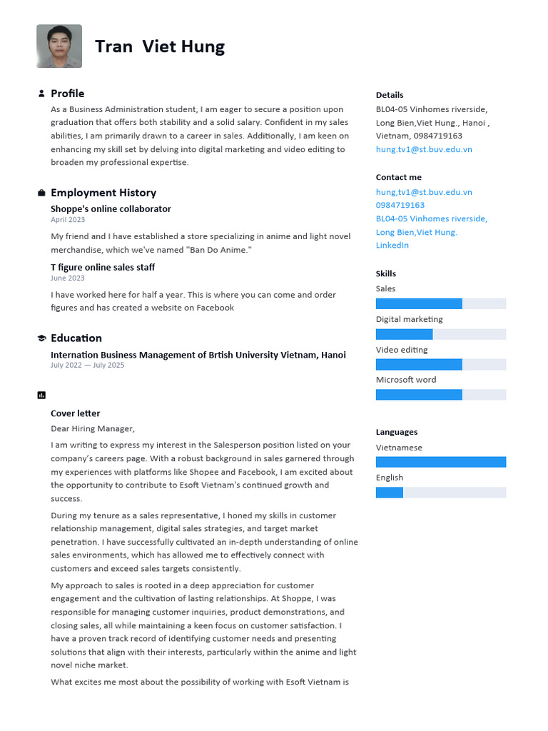 Tran Viet Hung | PDF | Sales | Digital Marketing