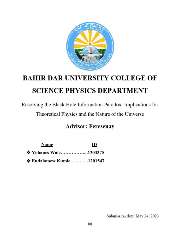 Physics Students Tackle Black Hole Paradox | PDF | Black Hole | Hawking ...