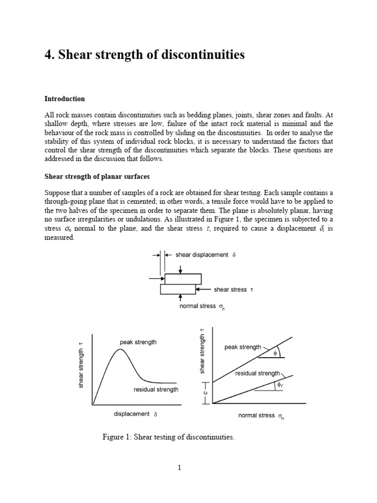Shear Strength of Discontinuities - 2023 06 30 120608 - PBKX | PDF ...