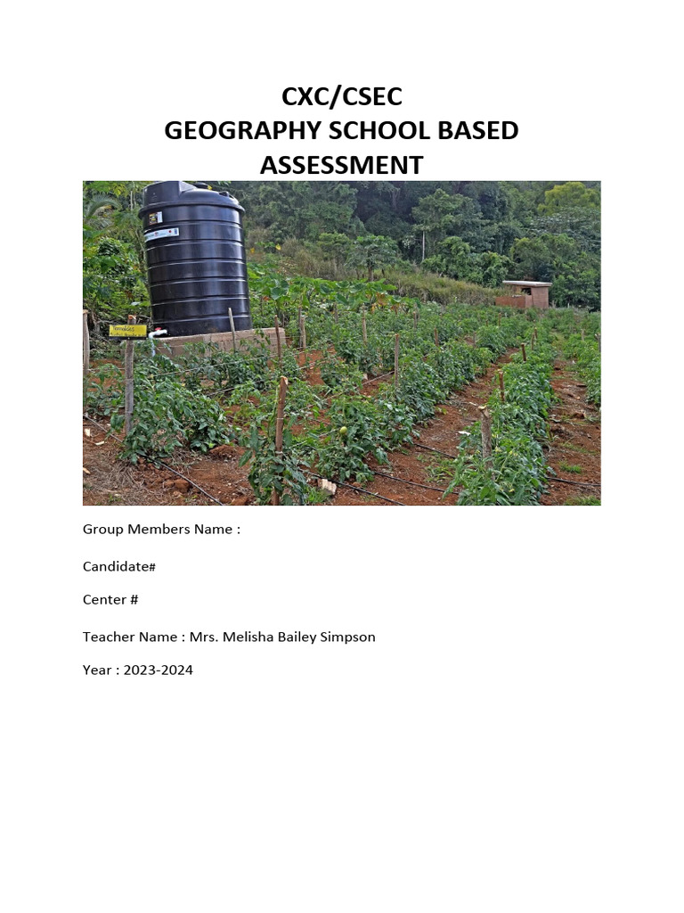 Csec - Geography Sba | PDF | Agriculture | Farms