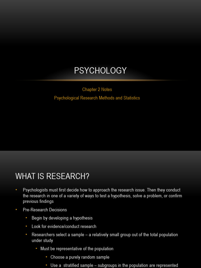 Chapter 2 Notes - Psychological Research Methods and Statistics | PDF ...