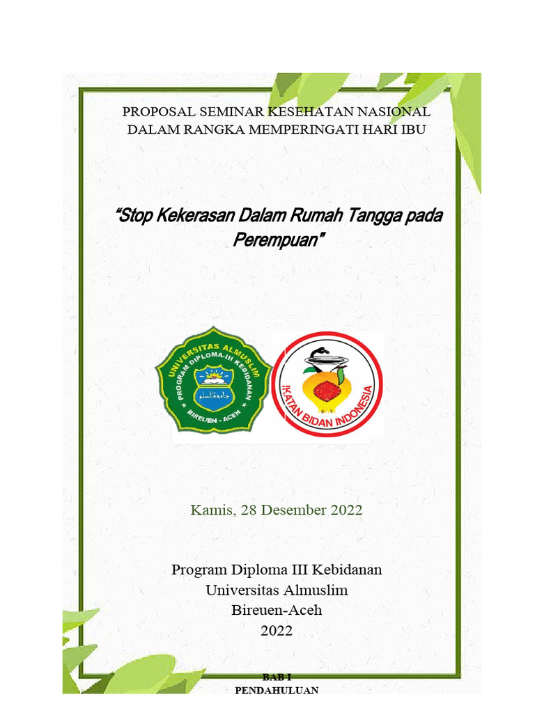 PROPOSAL WEBINAR HARI IBU 2022 | PDF