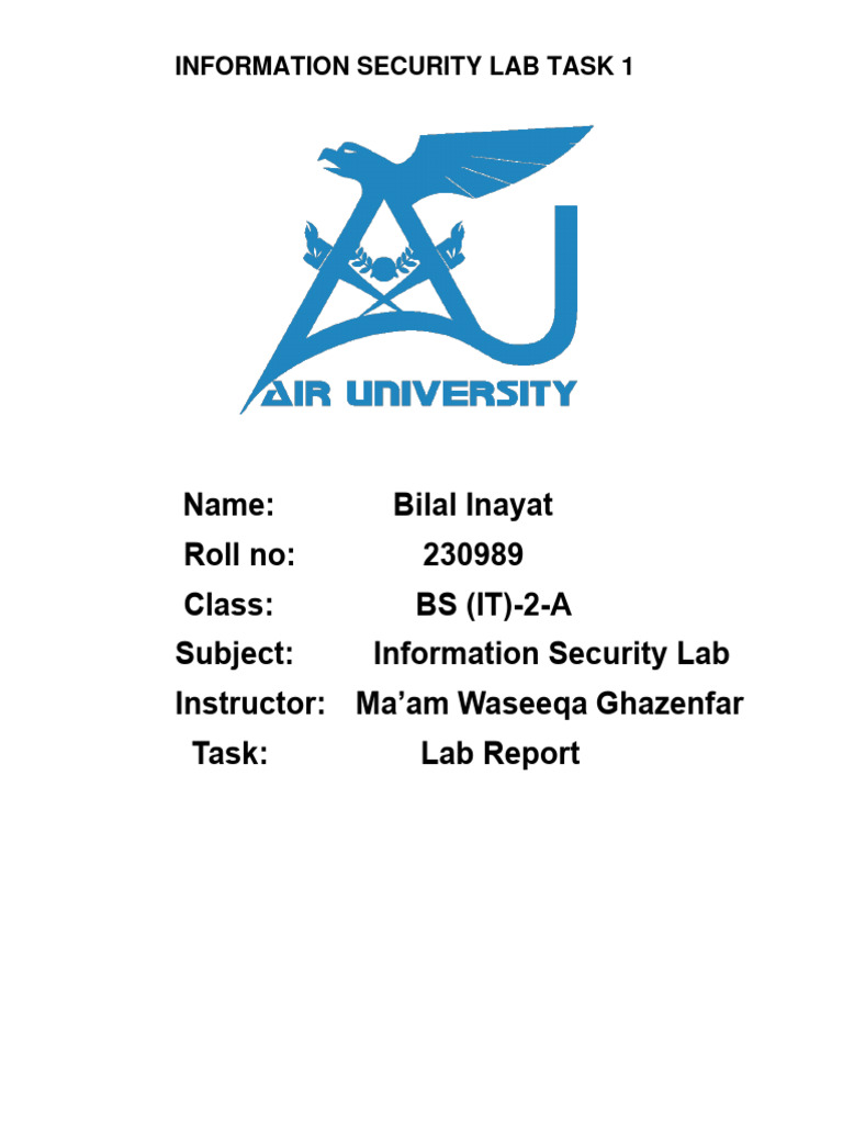 Information Security Lab Task 1 | PDF