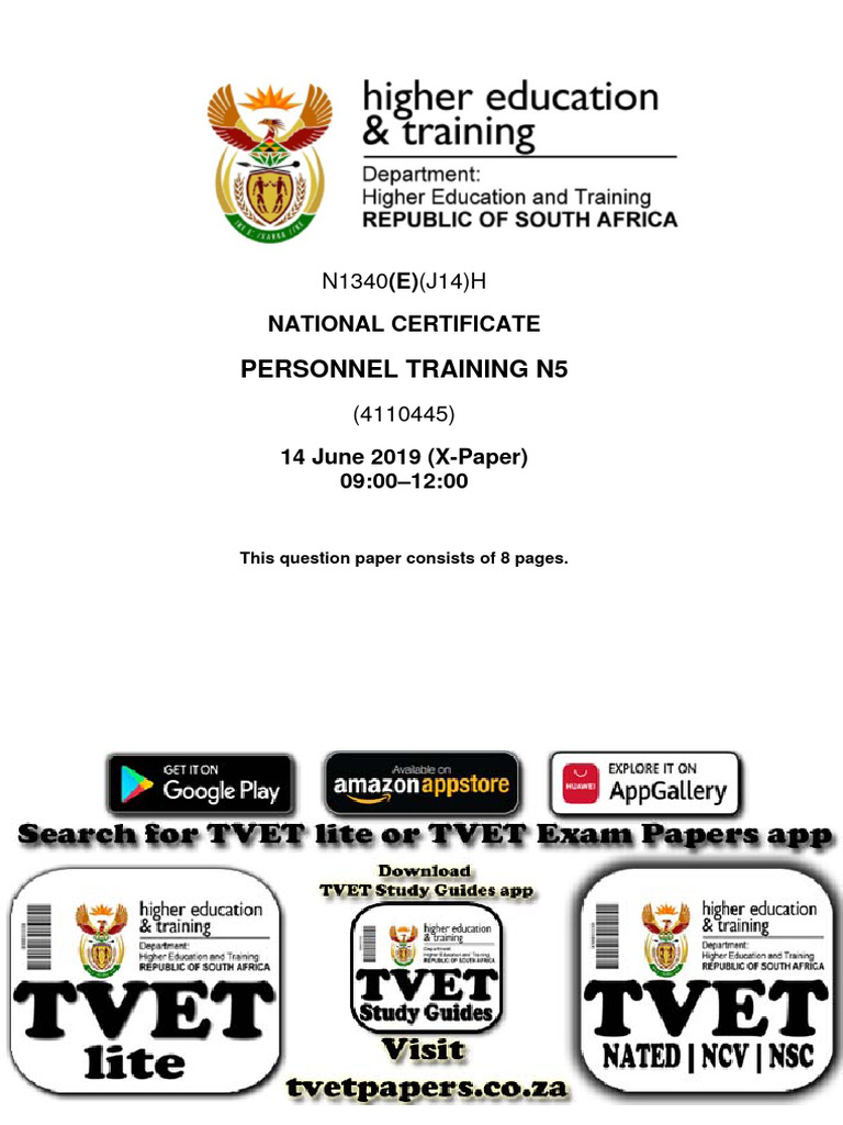 N1340 - Personnel Training N5 June QP 2019 | Download Free PDF ...