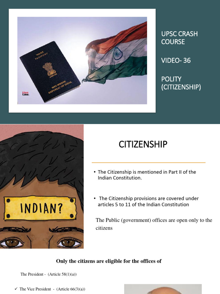 Polity 6 - Citizenship Lecture 36 | PDF | Naturalization ...