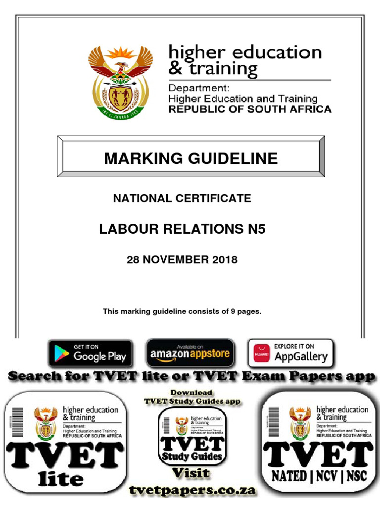 N950 - Labour Relations N5 Nov Memo 2018 | PDF | Employment | Overtime