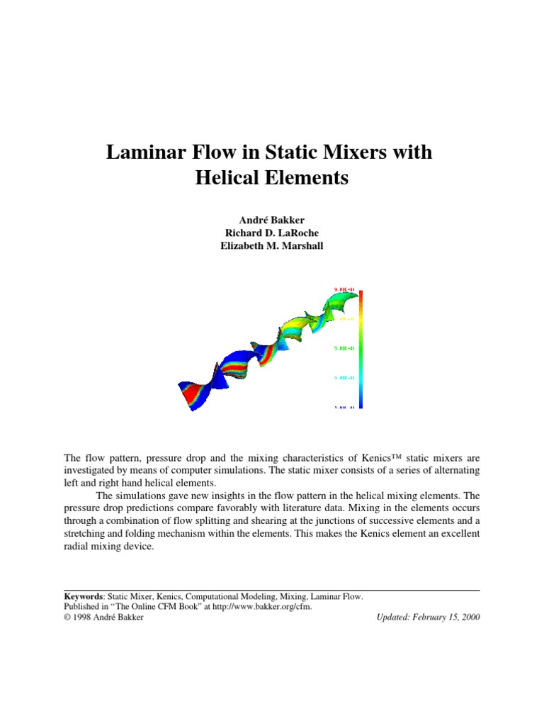 Static Mixer | PDF | Computational Fluid Dynamics | Fluid Dynamics